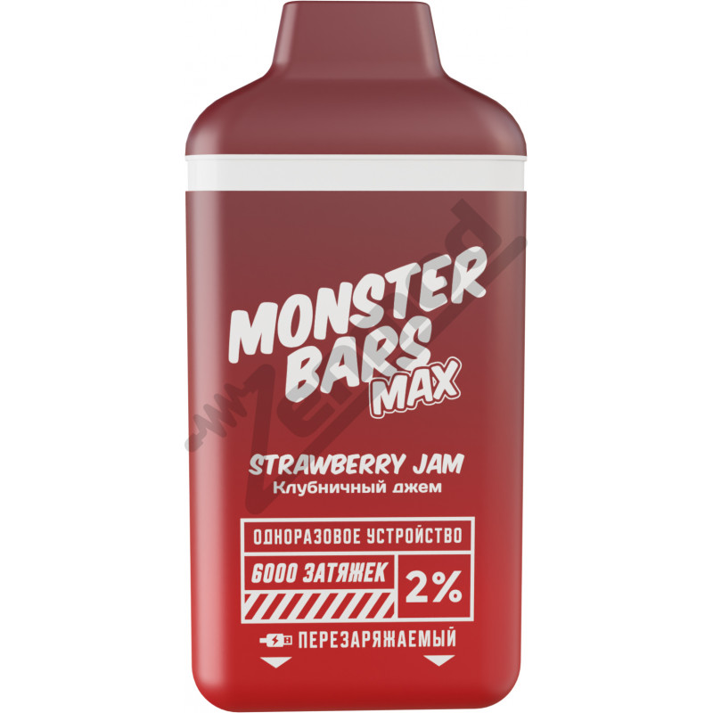 Купить Monster Bars Max 6000 - Strawberry Jam в Екатеринбурге